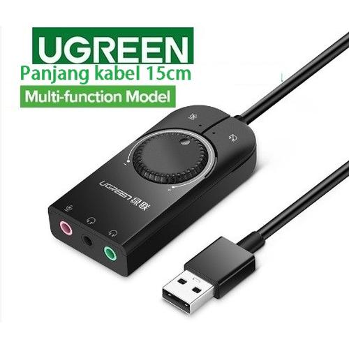 Jual UGREEN USB Sound Card Adapter to 3.5mm Dual Audio With Volume ...