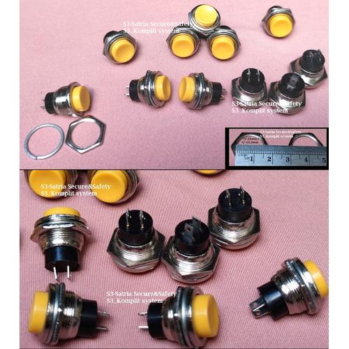 Jual kuning Tombol Bulat saklar Push On momentary button switch Besar ...