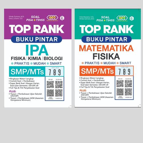 Jual Buku TOP RANK Buku Pintar Matematika Fisika & Buku Pintar IPA SMP ...