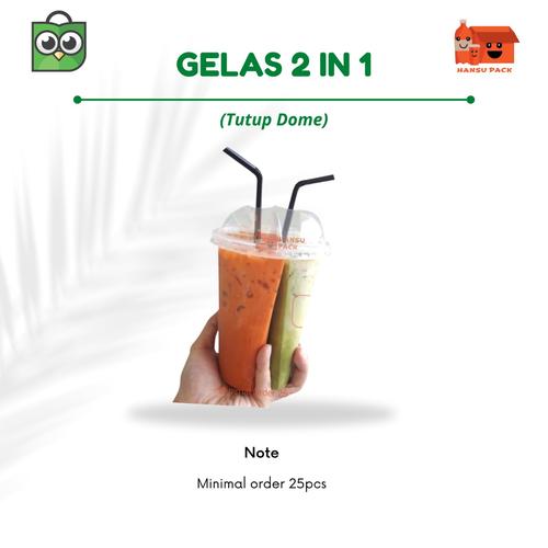 Jual Gelas Plastik 2in1 / gelas twin / gelas plastik 2 in 1 - Kota ...