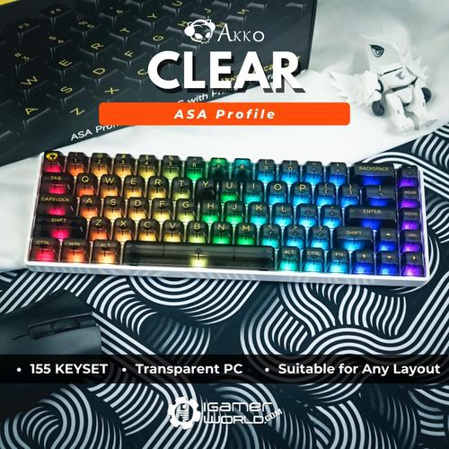 Jual Akko Clear ASA Profile 155 Transparent Keycaps for Mechanical ...