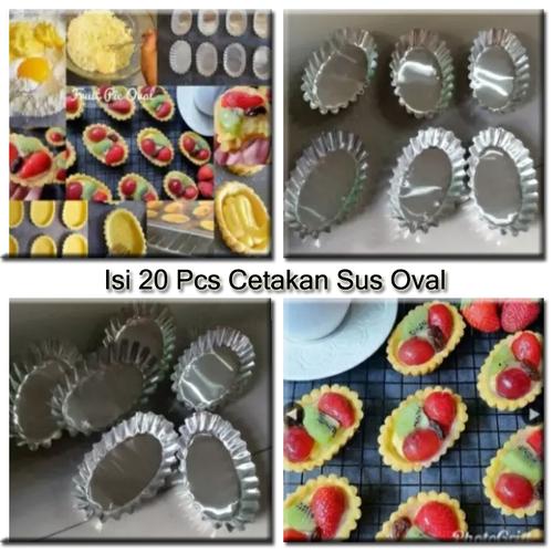 Jual Cetakan Kue Pai Motif Oval / Sus / Cetakan Pie Oval ( Isi 20 Pcs ...