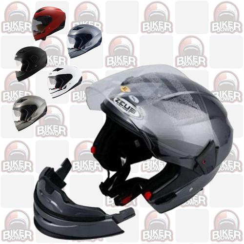Jual Helm Zeus 611c Z611c ZS611c - Modular Double Visor - Matt Black, M ...