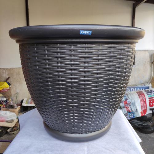 Jual POT BUNGA/ POT TANAMAN JUMBO BESAR SIZE 70 MOTIF ANYAM PLASTIK ...