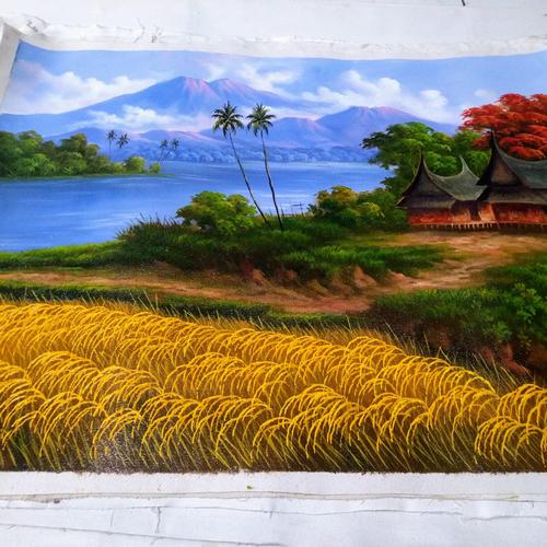 Jual Lukisan pemandangan realis khas sumatra - Orange - Kab. Bandung ...