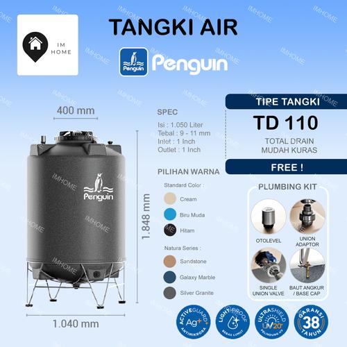 Jual Tangki / Toren Air Penguin 1000 Liter TD110 Free Plumbing Kit dan ...