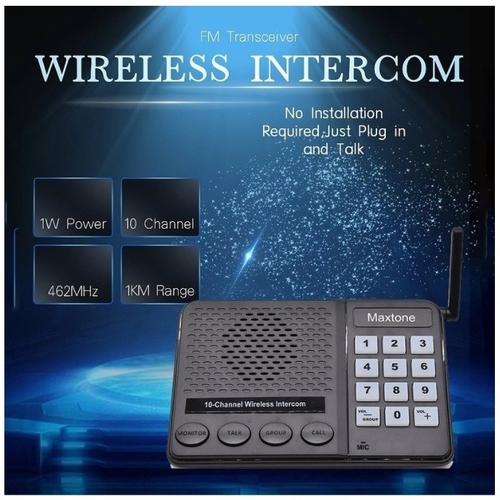 Jual Wireless Intercom 10 CH Home Office Interkom - MAXTONE SK1210 - 3 ...