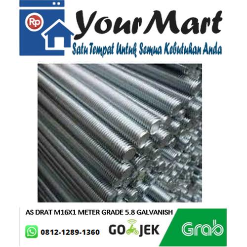 Jual AS DRAT M16 X 1 meter / LONG DRAT M16 X 1 meter Grade 5.8 ...