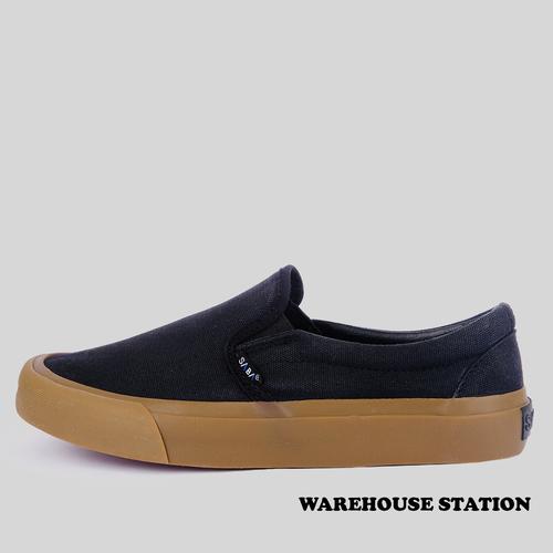Jual SEPATU SNEAKERS PRIA KANVAS SABA VINTAGE SLIP ON BLACK GUM ...