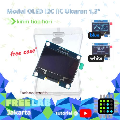 Jual Modul OLED LCD IIC 1.3 inch 4 pin u Ardu RasPi 128x64 1.3" I2C ...