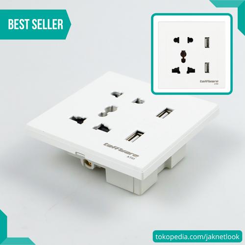 Jual Stop Kontak Colokan Listrik Wall Socket Dinding Tembok USB Outlet ...