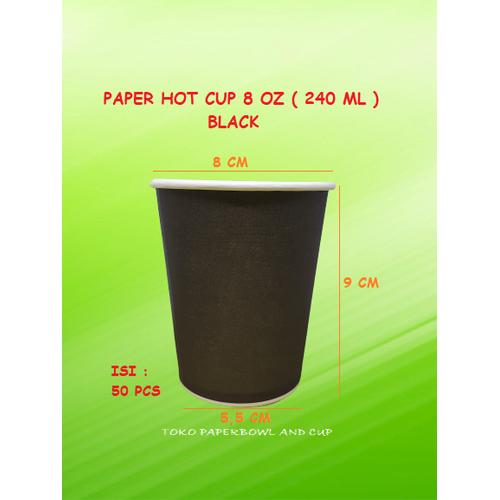 Jual Paper Hot Cup 8 oz 240 ml BLACK Gelas Kertas 1 PAX 50 pcs Food Grade - Jakarta Utara - TOKO ...