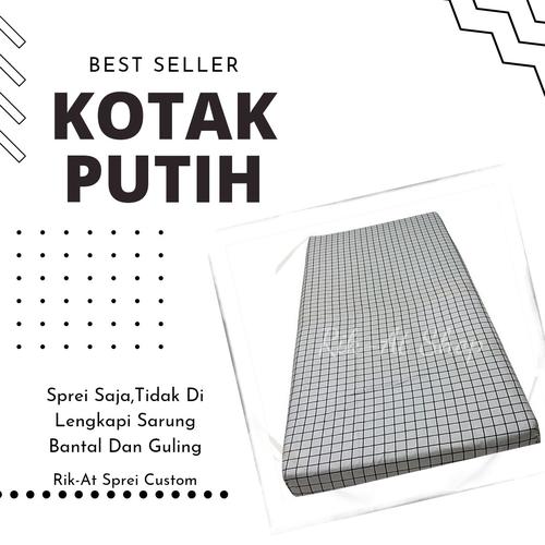Jual Sprei SAJA Kasur Busa Motif Kotak Asthethic 100x200 Single Bed ...