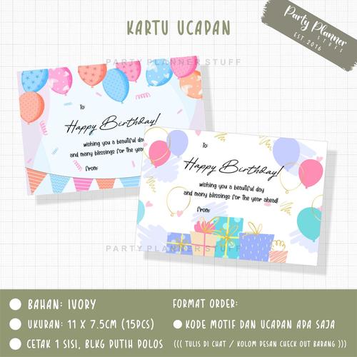 Jual Kartu ucapan ulang tahun birthday card kartu ucapan souvenir kartu ucapan happy birthday ...