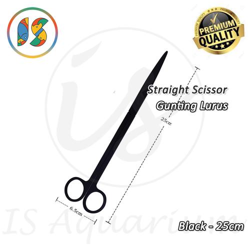 Jual IS Gunting Lurus 25cm Black Premium Aquascape Tools Straight ...