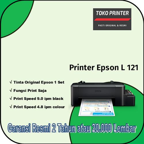 Jual Printer Epson EcoTank L121 L 121 A4 Ink Tank - Tinta ORIGINAL ...