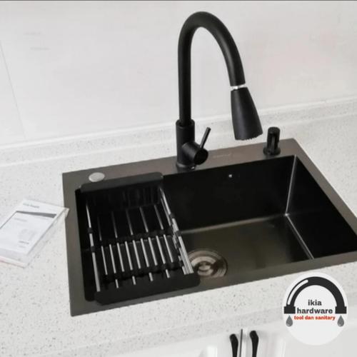 Jual Kitchen sink 5243 Black stainless sus 304 minimalis model inobe ...