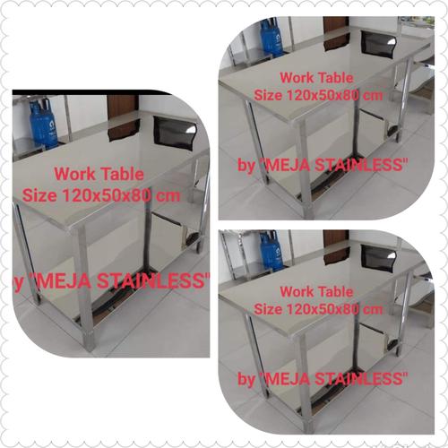Jual Paket 3 Meja Kerja Stainless Ukuran 120x60x80 cm - Jakarta Barat ...