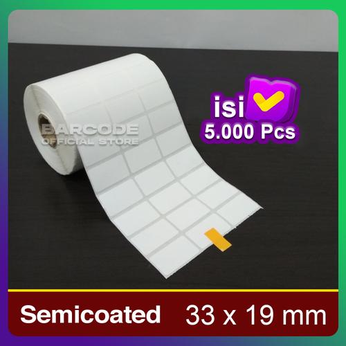 Jual LABEL STICKER BARCODE 33mm X 19mm ( 3 LINE ) SEMICOATED isi 5000 ...