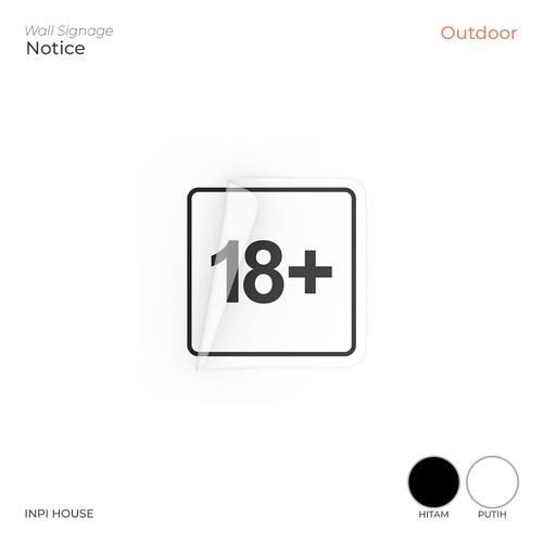 Jual stiker - 18+ - adult only sign sticker - wall sticker - door ...