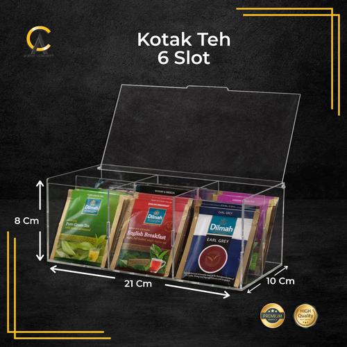Jual Kotak Teh Akrilik/Kotak Akrilik Serbaguna/Tea Box - 6 slot - Kab ...