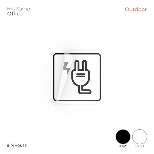Jual charging area sign sticker - charging port stiker - wall sticker ...