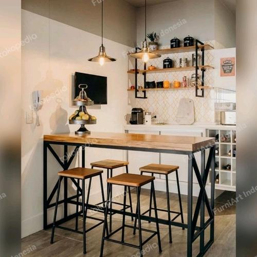 Jual MEJA BAR SET 4K INDUSTRIAL BESI DAN KAYU JATI - Kab. Jepara ...