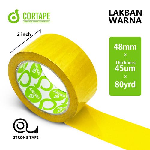 Jual LAKBAN ISOLASI SELOTIP CORTAPE WARNA WARNI - SATUAN - 48MM x 72Y ...