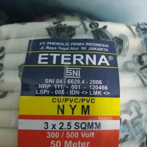 Jual ETERNA Kabel NYM 3x2.5 50m 3x2,5 isi 3 nym 3 x 2.5 / roll 50 meter - Kota Palembang ...