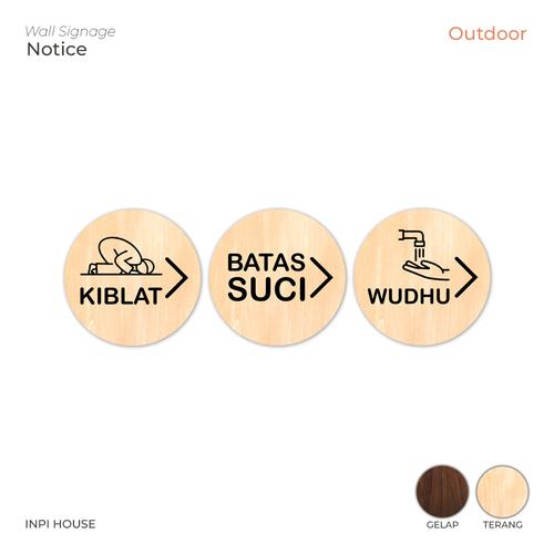 Jual stiker arah kiblat - penanda tempat - sticker vinyl - coklat ...