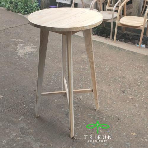 Jual Meja Bar Bulat Tinggi Minimalis Kayu Jati Harga Termurah ...
