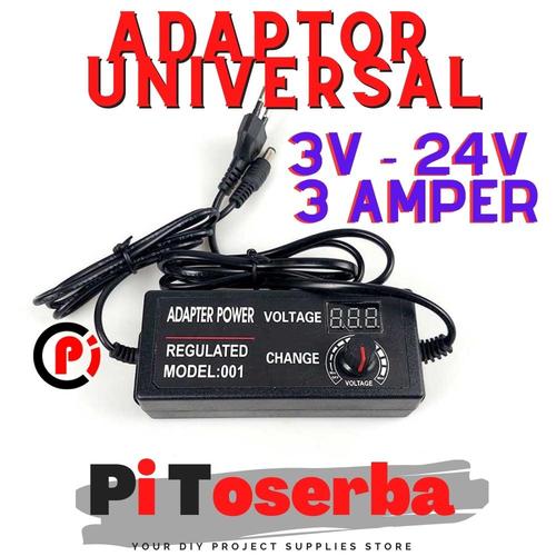 Jual Adaptor Adjustable 3-24v DC 3A Power Supply Adapter Universal ...