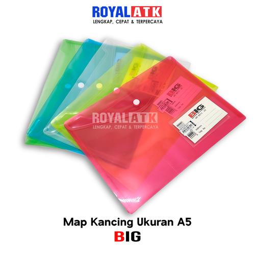 Jual Map A5 / map kancing A5 / map plastik kecil merk BIG + Name Tag - Merah - Kota Malang ...