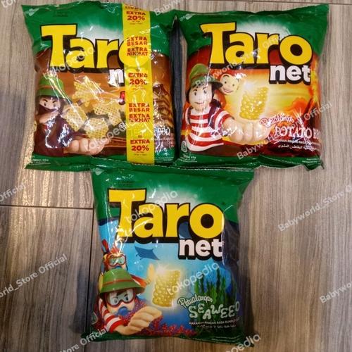 Jual Taro net snack makanan ringan kerupuk SEAWEED / BBQ 65gr ...