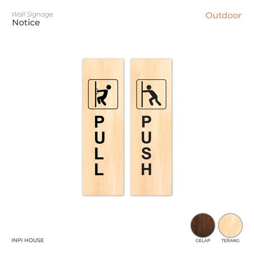 Jual sticker push pull pintu masuk - sign pintu push pull - coklat ...
