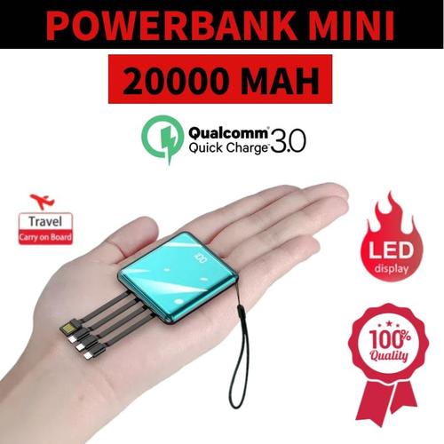 Jual POWERBANK mini 20000mAH 4 CABLES Fast Charging Full Capacity ...