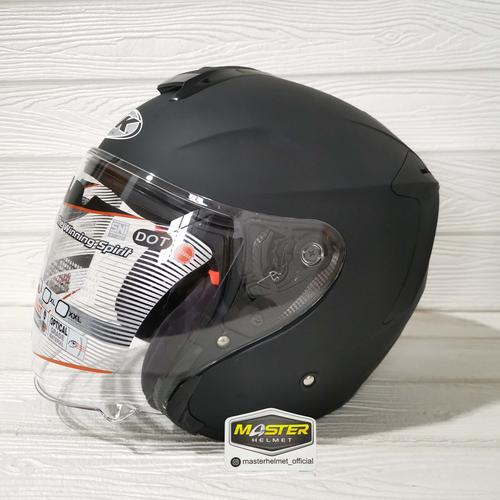 Jual HELM HALF FACE INK DYNAMIC BLACK DOFF SINGLE VISOR ORIGINAL INK ...