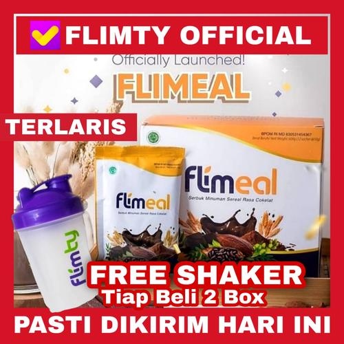 Jual FLIMEAL 2 BOX + FREE BOTOL SHAKER MEAL REPLACEMENT CEREAL BY ...