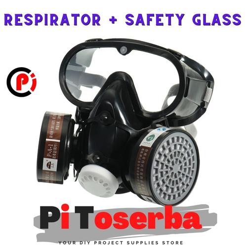 Jual Masker Gas Respirator Anti Dust Chemical Full Face Safety Glasses ...