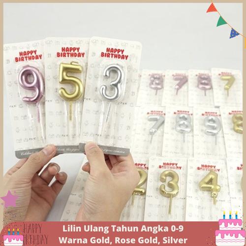Jual Lilin Angka Tangkai Chrome Gold Silver Rosegold - gold, 0 ...