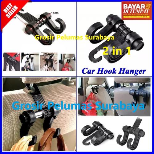 Jual Hanger Gantungan Barang Headrest CAR Organizer Belanjaan Double 2 ...