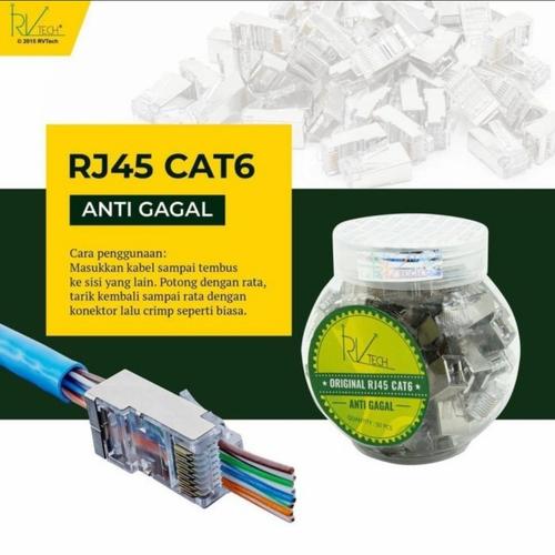 Jual Conector Rj 45 Kepala konektor cat 6 Bodi Besi Anti Gagal - RVtech ...