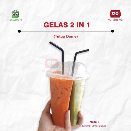 Jual Gelas Plastik 2in1 / gelas twin / gelas plastik 2 in 1 - Jakarta ...