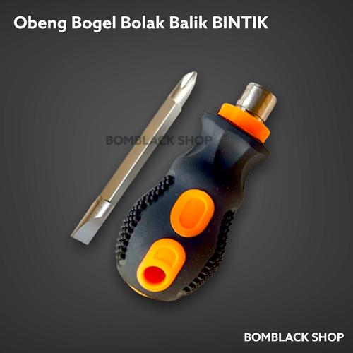 Jual Obeng Kecil Bogel Cebol Mini Bolak Balik Plus Minus Bintik OREN ...