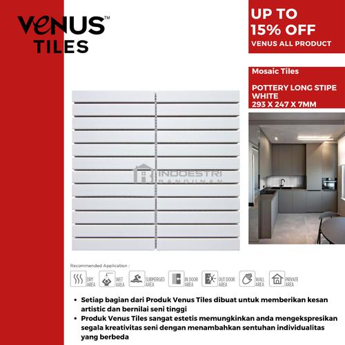 Jual Mosaic Venus Pottery Long Striped White / Mosaic Dapur - Kab ...
