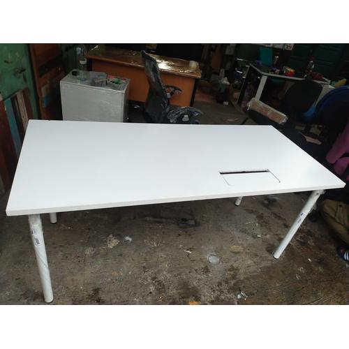 Jual Meja kantor super minimalis tebal lapis HPL PUTIH DOFF 160x70cm ...
