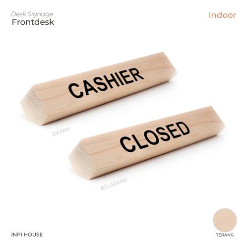 Jual sign cashier - desk sign- penanda meja kasir - cashier - closed ...