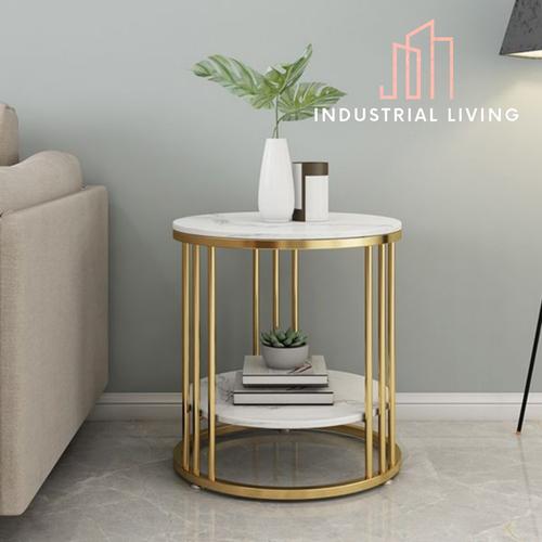 Jual side table meja samping industrial top marmer side table marmer ...