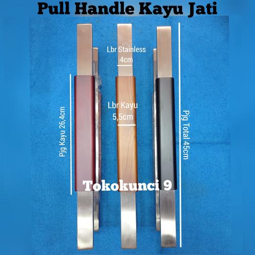 Jual Pull Handle Kayu Jati 45cm Tarikan Pintu Kayu Kotak Datar - Jati ...