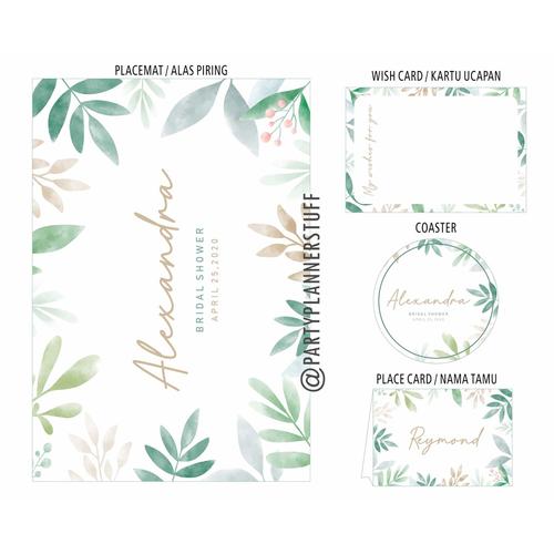 Jual Table set daun rustic baby shower bridal shower printable set ...
